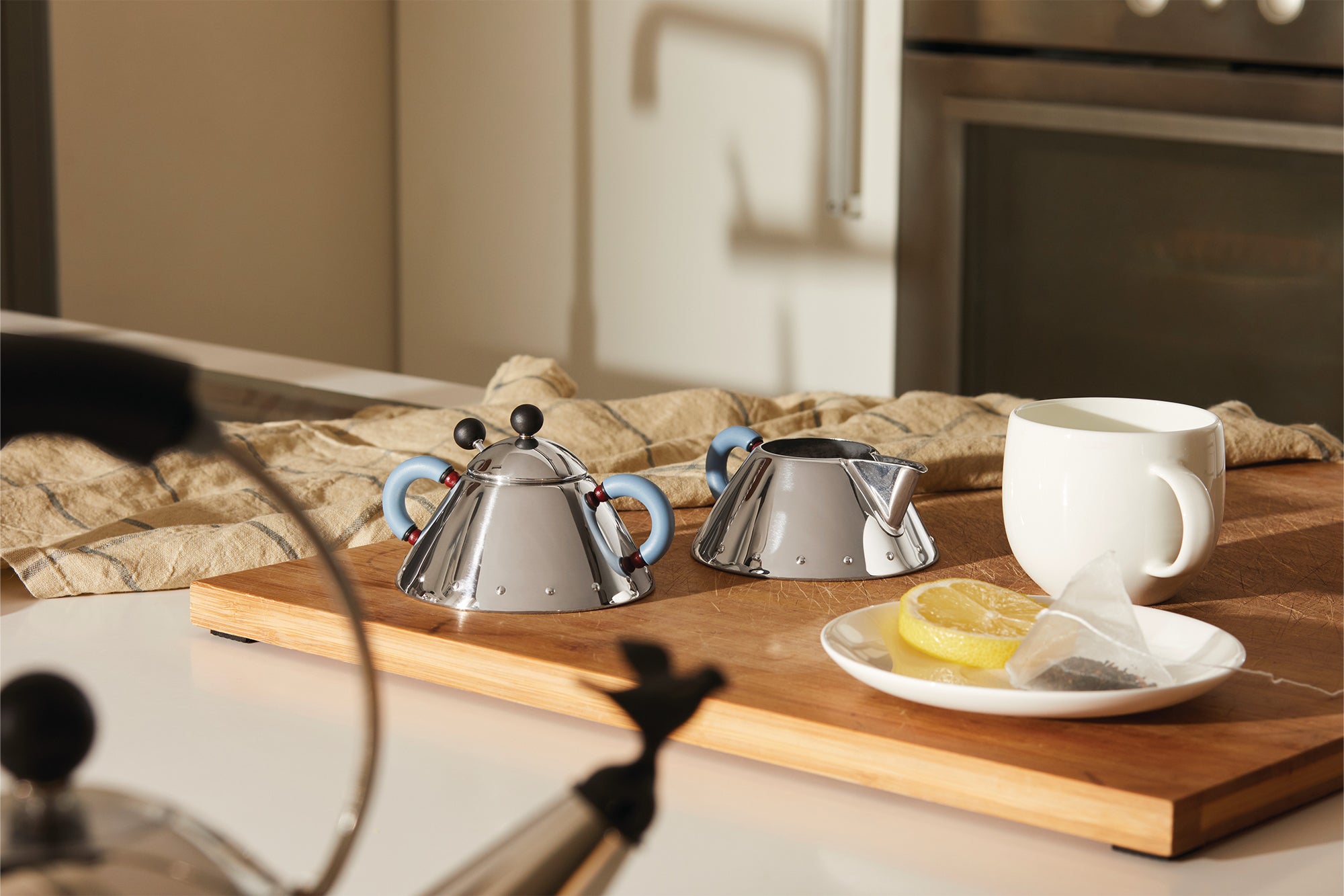 Breakfast trays, Egg cup, Butter dish, Sugar bowl | Alessi